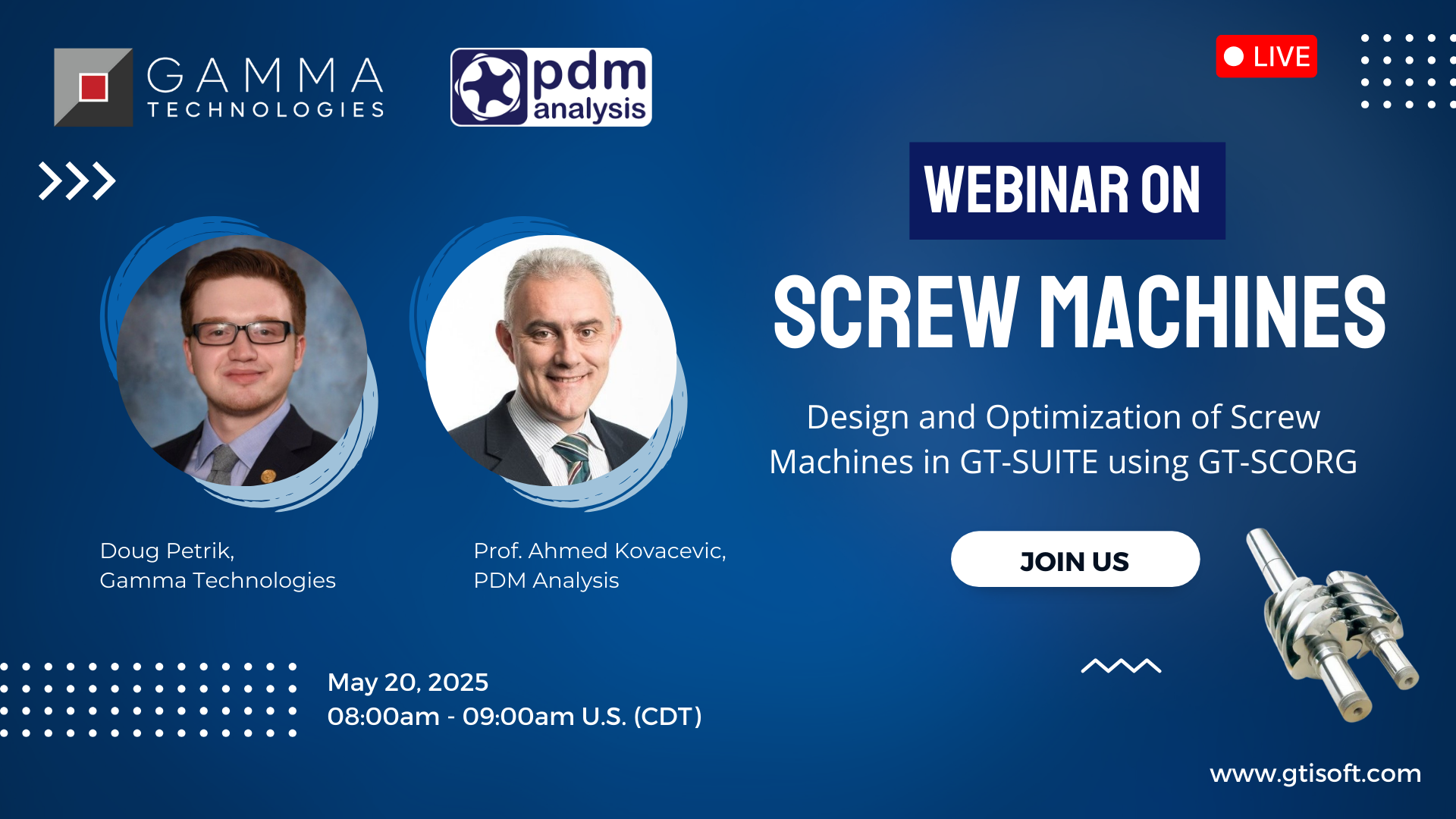 Design and Optimization of Screw Machines in GT-SUITE using GT-SCORG